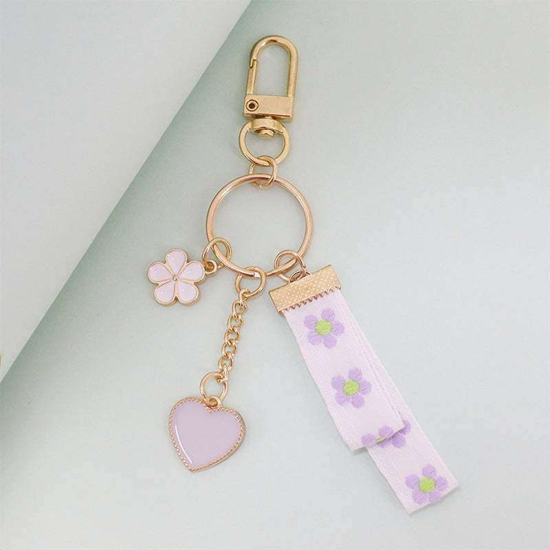 [1 PIECE] Flower, Heart, and Ribbon Keychain – Allie Reese Cute Things