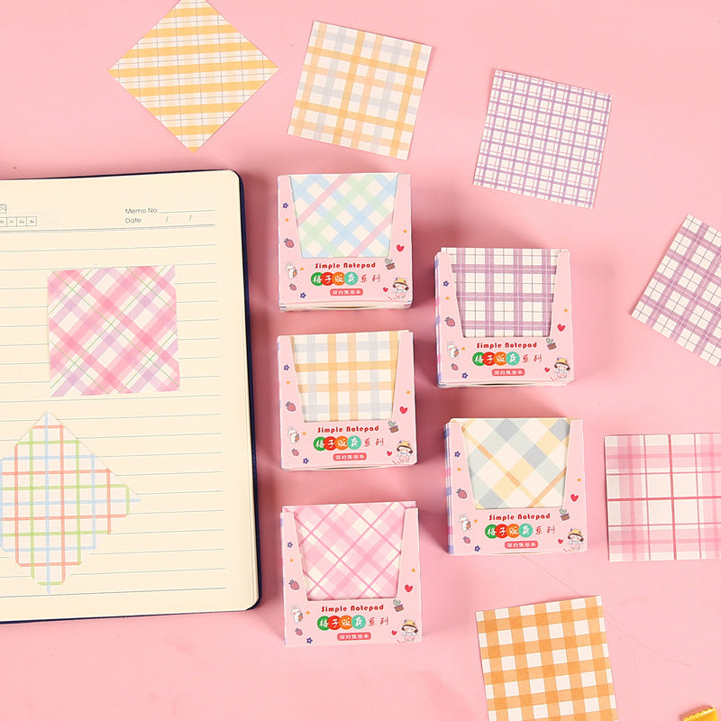 [1 BOX] Mini Plaid Note Paper in a Box - 200 Sheets – Allie Reese Cute ...