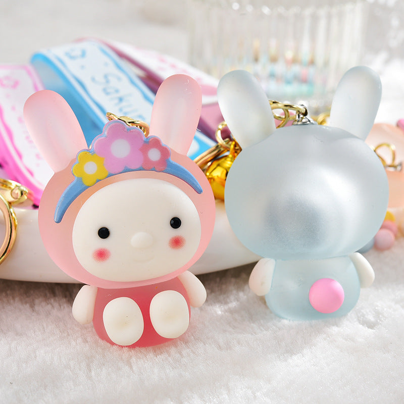 [1 PIECE] Cute Light-Up Bunny Keychain with Bell and Strap – Allie ...