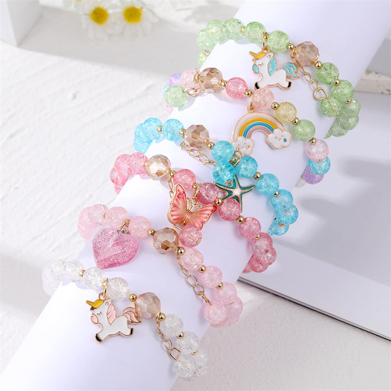 [1 PIECE] Glass Bead Charm Bracelet – Allie Reese Cute Things