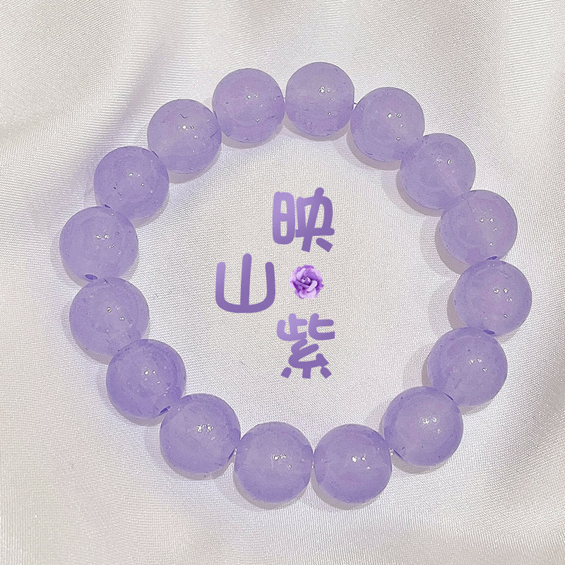 [1 PIECE] Large Bead Single Color Glass Bracelet – Allie Reese Cute Things
